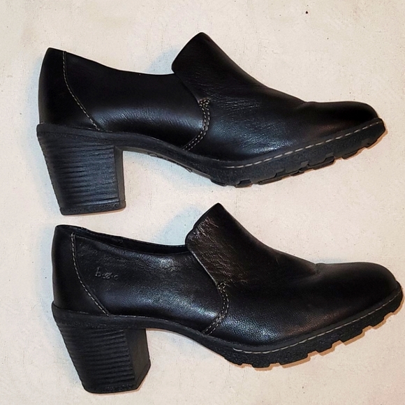 boc | Shoes | Boc Shoes Block Heels Black Leather Round Toe M | Poshmark